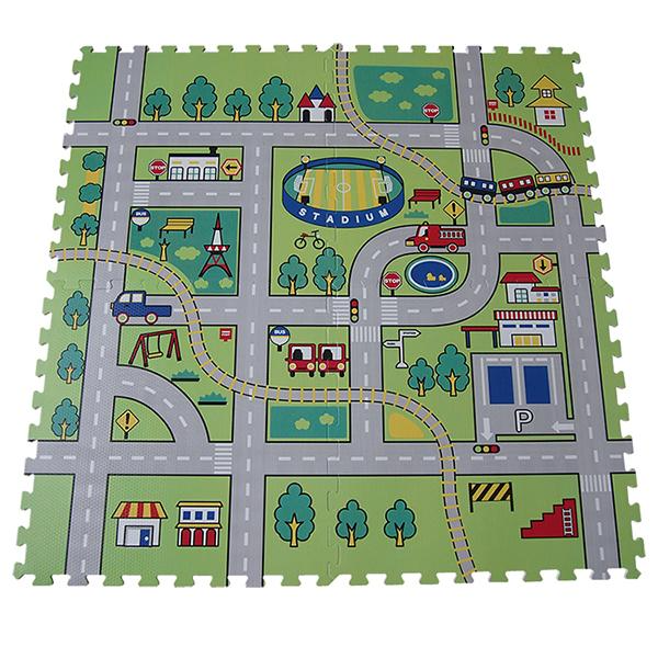 Thảm EVA in cán màng hình khu phố nhộn nhịp (DH-YS-005)